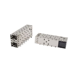 Quality Female SFP Cage Connector 2 X 1 Port Stacked Press For LAN - ON - Motherboard for sale