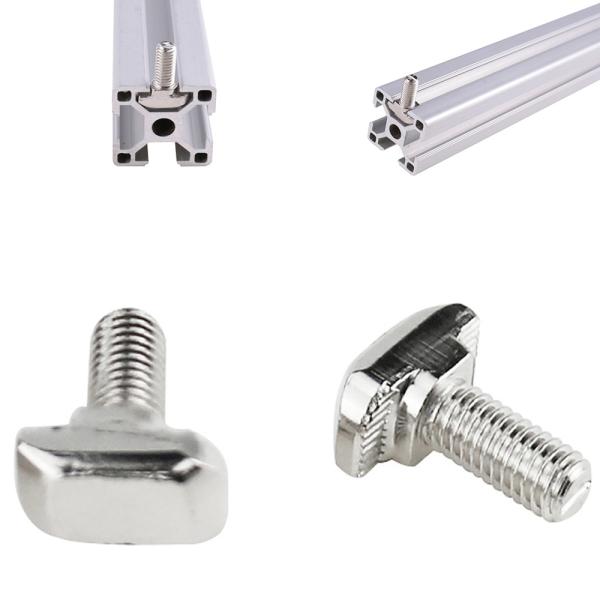 Quality Silver M8x16 M8x20 Tee Slot Bolts 3030 Aluminum Extrusion Parts for sale
