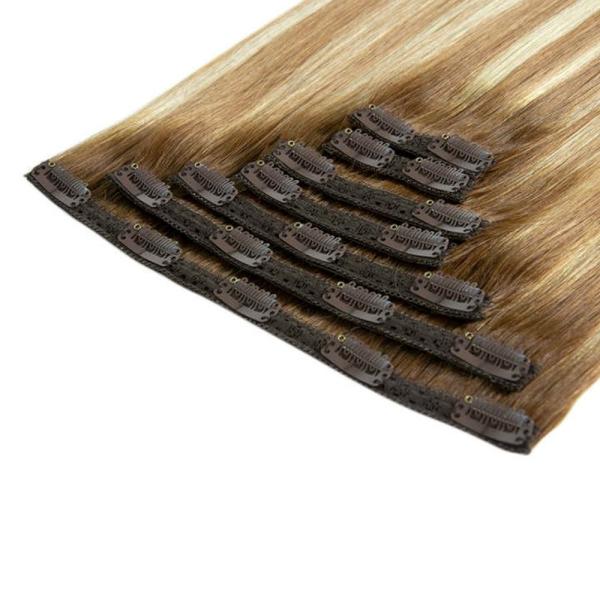 Quality Full Head Double Wefted Clip in Remy Human Hair Extension Package Gross Weight 0.300kg for sale