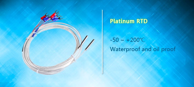 3 Wire 100 Ohm Platinum RTD Temp Sensor IP68 Protection SUS304 Probe ...