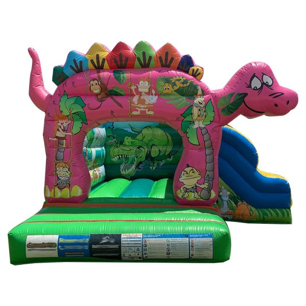 Quality CE/EN14960 Certified Inflatable Bounce House Castle with Cute Dinosaur Zoo Theme for sale