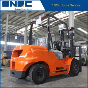 Quality 3.5T Small Diesel Forklift Orange Diesel Engine Forklift Japan Isuzu Engine for sale