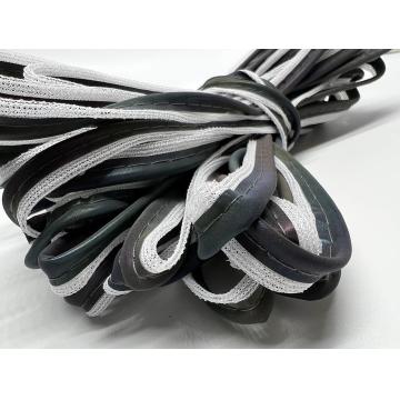 Quality Silver Polyester Reflective Piping Rolls Visibility Heat Activated Adhesive for sale