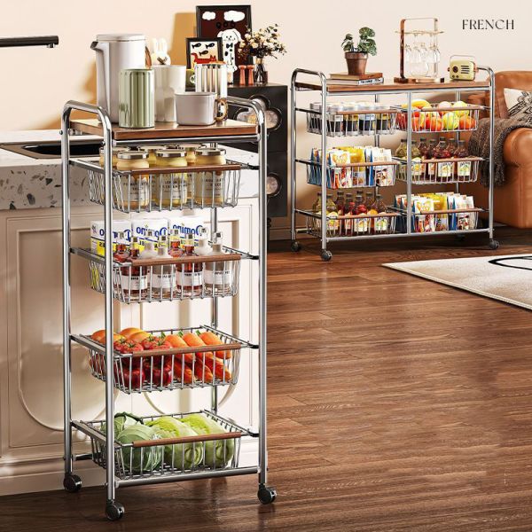 Quality Household multi-layer storage trolley, suitable for various narrow Spaces, compact and flexible, achieving multiple uses in one for sale