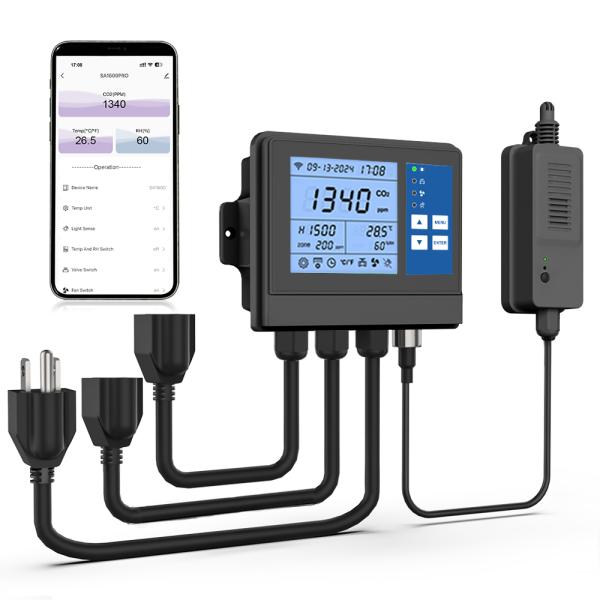 Quality Hydroponic Greenhouse CO2 Controller: 5000ppm Regulator & Monitor for sale