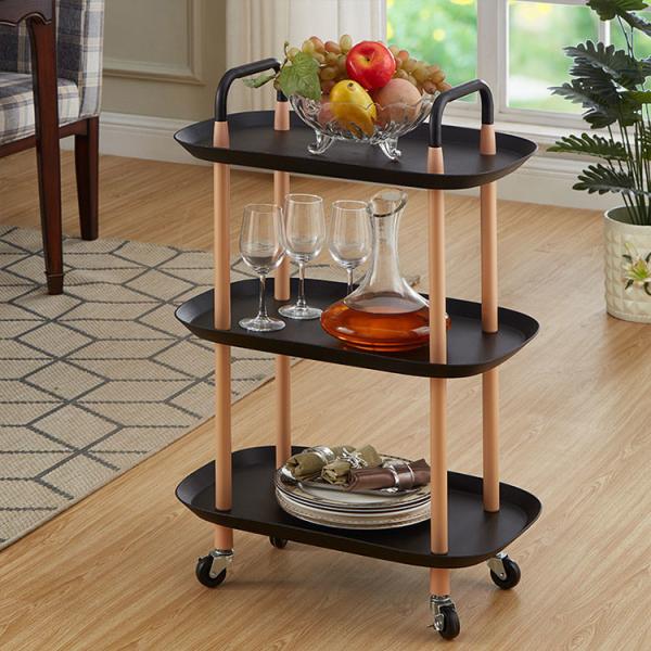 Quality Multi-function Kitchen Living Room White/Black Plastic Two/Three-layer Storage for sale