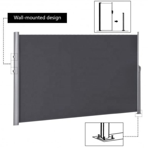 Quality 160x300cm Garden Sun Shade Canopy Retractable Awnings for Manual Operation Patio Side for sale