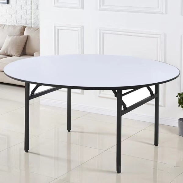 Quality OEM Round Plastic Folding Table MDF Folding Round Banquet Tables for sale