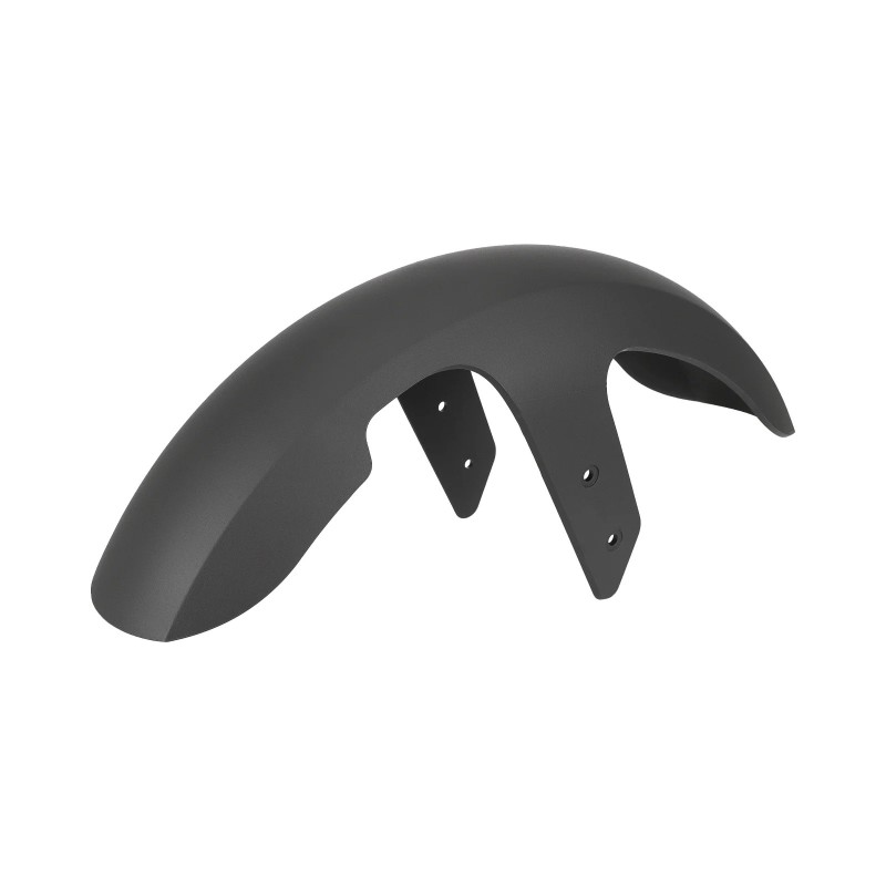 Close-up view of electric scooter mudguard installation