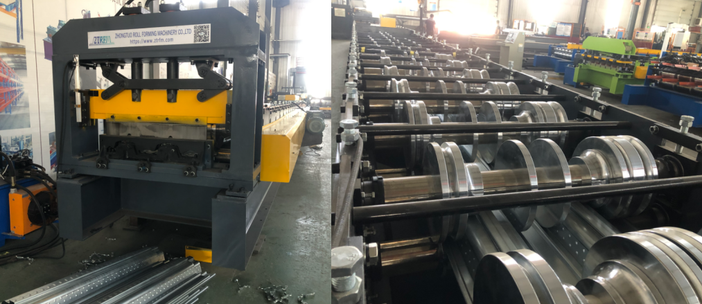 Composite metal floor decking machine