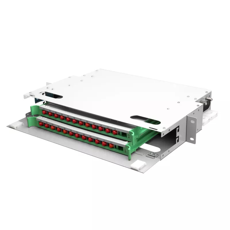 Quality FTTH 1U Fiber Panel 24 Core 19 Inch Rack Patch Panel ODF Unit for sale
