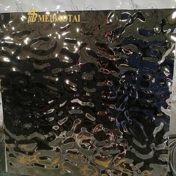 Quality PVC Coated 304 Stainless Steel Water Ripple Sheet with Silver Mirror Finish for Ceiling and Wall for sale