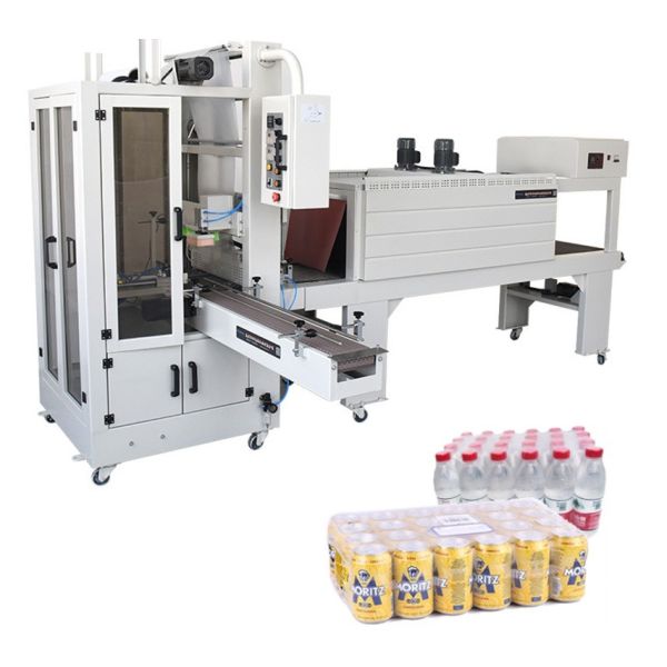 Quality Carton Packaging Semi Automatic Vertical Water Bottle Film Heat Shrinkable Machine for sale