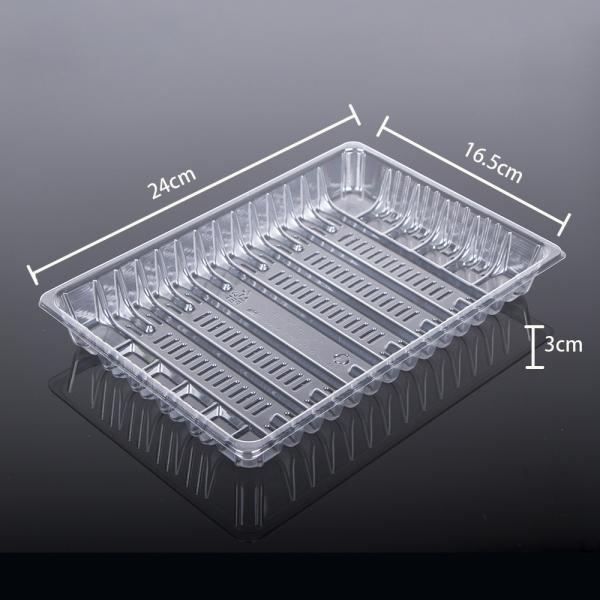 Quality FDA Clear Rectangle 24*16.5*3cm Plastic PET Tray for sale