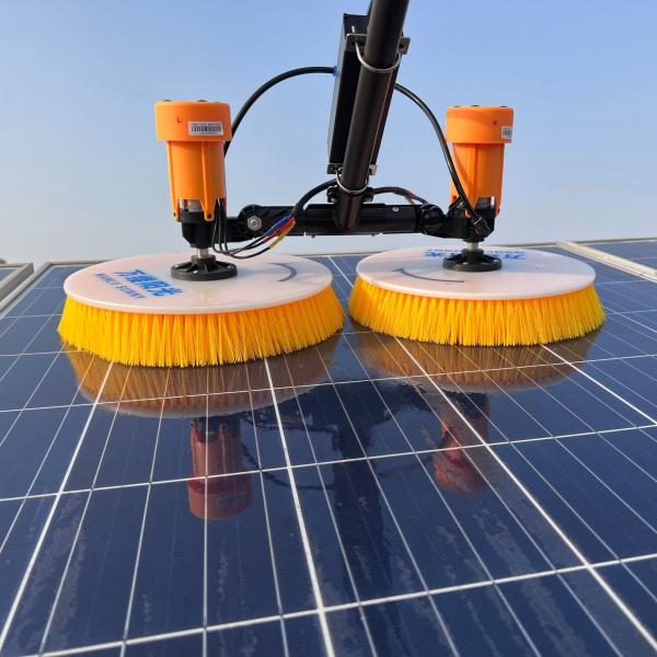 Quality Electric Double-Disc Rotating Brush for Solar Panel Cleaning with Long for sale