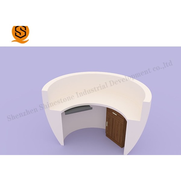 Quality SGS Half Round Reception Desk Solid Surface Pure Simplicity And Clean for sale