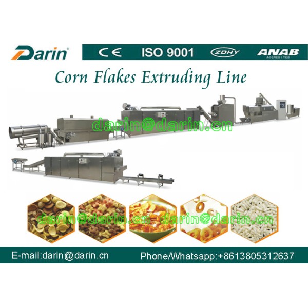 Quality Corn Flakes Breakfast Cereal Production Line SS304 With Packing Machine 300-400 KG/H for sale