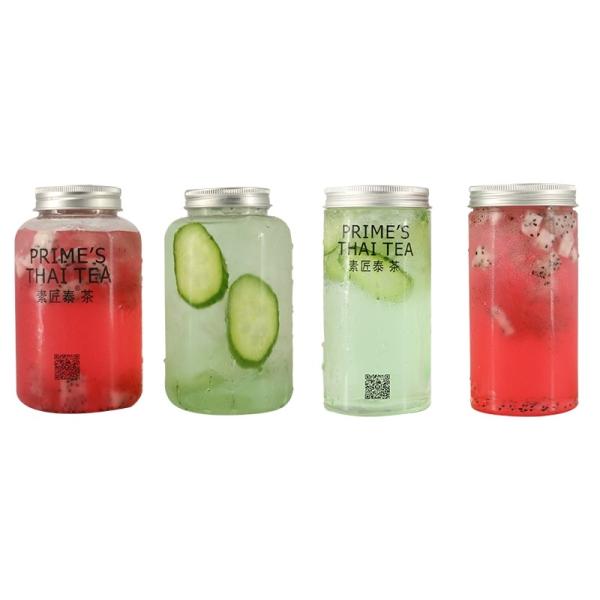 Quality Round Cylinder Empty 650ml 54MM Plastic Beverage Jar for sale