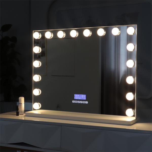 Quality 15 / 18 Bulbs Hollywood Vanity Mirror Customized Dimmable Makeup Mirror 4000K for sale