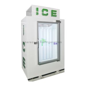 Quality 42 Cubic Feet Ice Storage Bin Freezer R404a Refrigerant Defrorsting Glass Door for sale