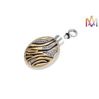 Quality Corrugated Oval Ashes Engraved Necklace Charms 27.5G for sale