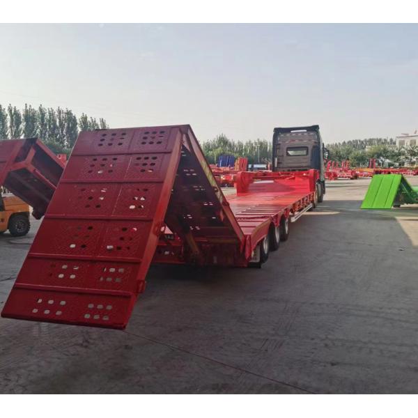Quality Van Type Hydraulic Steering 3 Axle Low Bed Trailer For Oversized Cargo Transport for sale