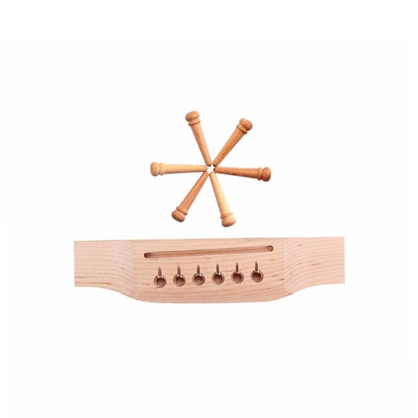 Quality Professional Maple Wood Acoustic Guitar Bridge Pins And Saddle 6 Pins for sale