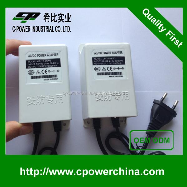 Quality 12V DC Power Adapter Output Current 2000mA CE Certificate White for Outdoor for sale