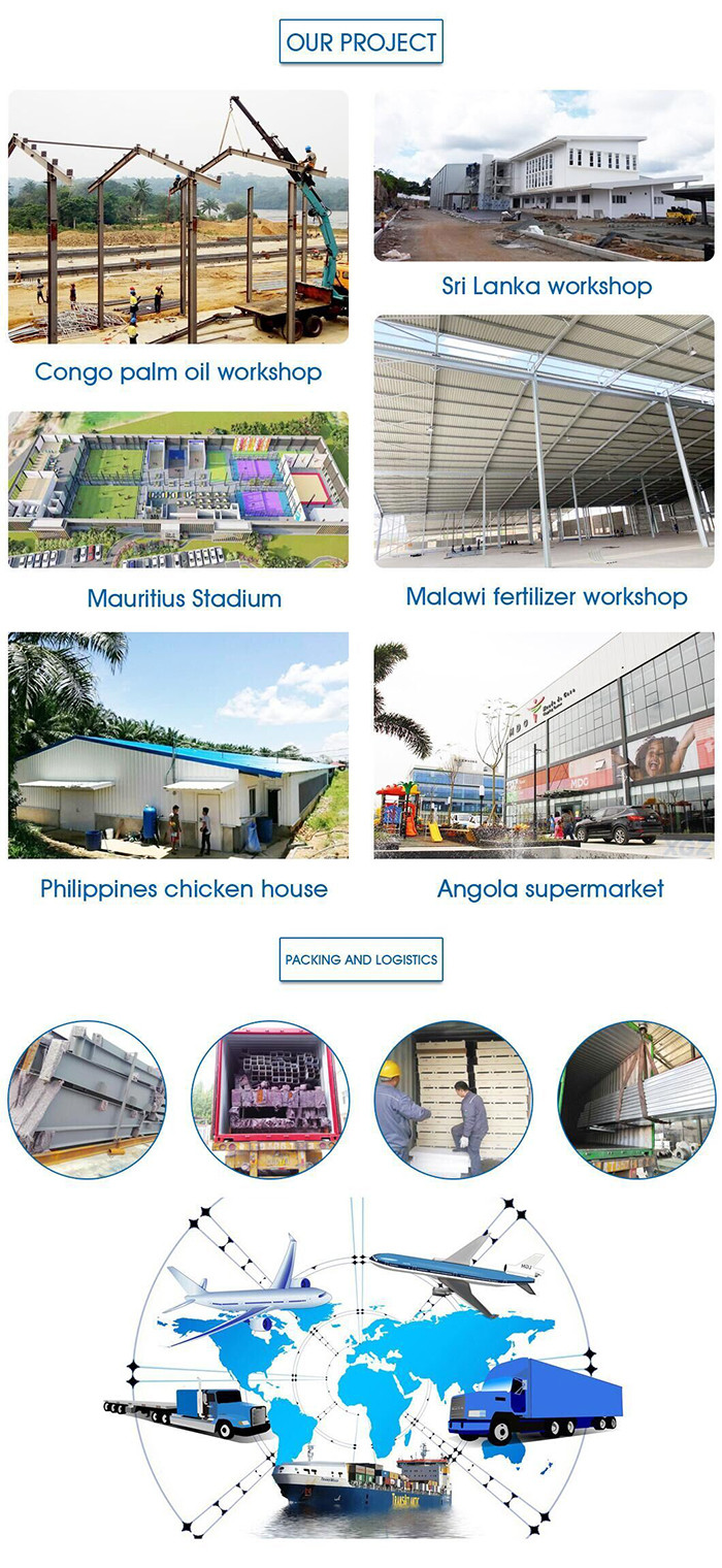 Multi-Storey Metal Sheet Prefabricated Steel Structure Building for Office/Warehouse/Carport