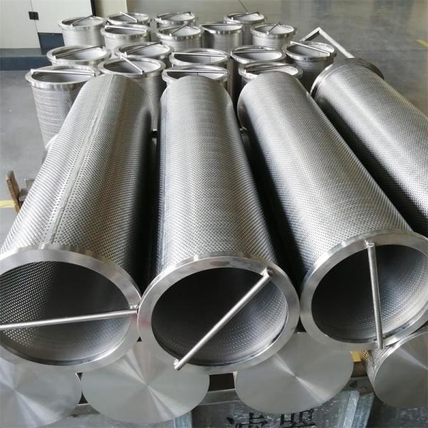 Quality 304 Stainless Steel Mesh Basket With Punched Sheet Water Treatment Filter for sale