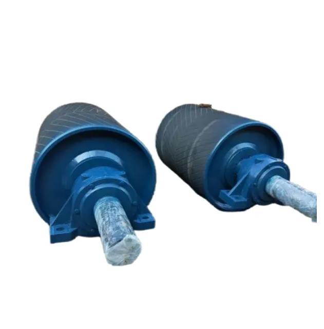 Quality Conveyor Belt Pulley with Herringbone Chevron Rubber Lagging for sale