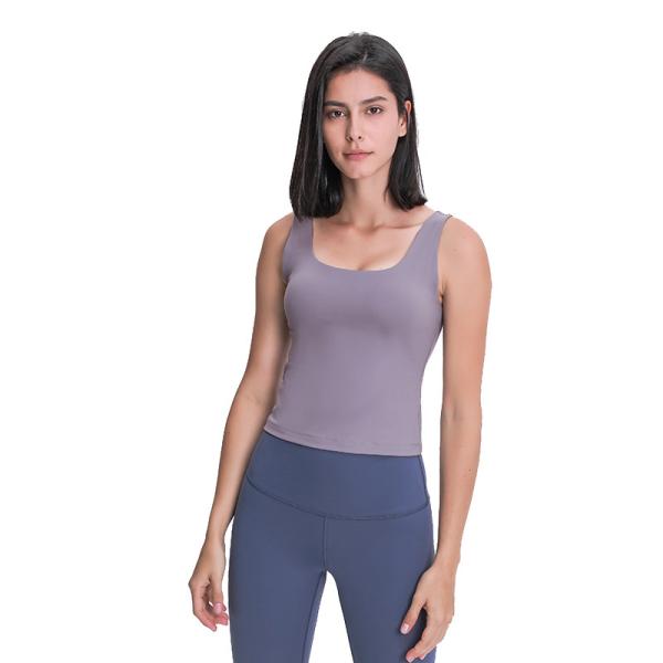 Quality Tight U Back Womens Sleeveless Tank Tops With Removable Pad for sale