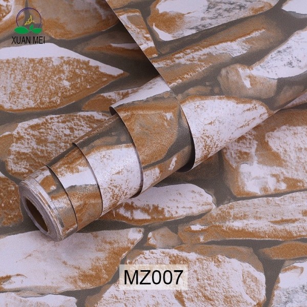 Quality 3D Brick PVC Self Adhesive Wallpaper Rolls for Stone Wall for sale
