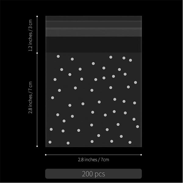 Quality 7x7cm Self Adhesive Clear Opp Bag , Banquets Polka Dot Candy Bags for sale