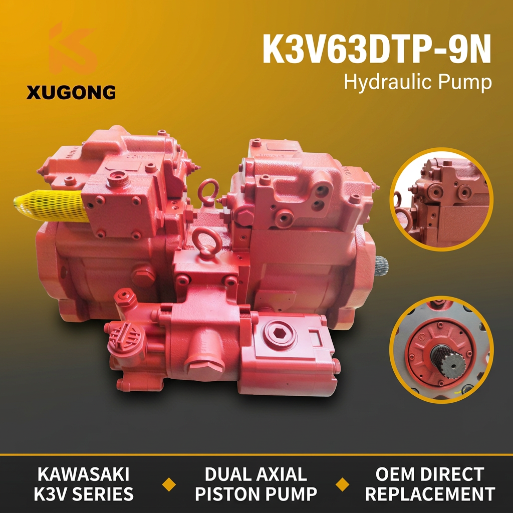 Quality K3V63DTP-9N Hydraulic Main Piston Pump Assembly for Excavator Replacement Spare for sale