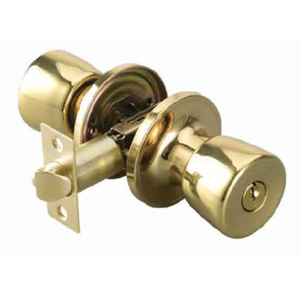 Quality Knob Door Lock PB Finish Tubular Knob Lock with ST Function for sale