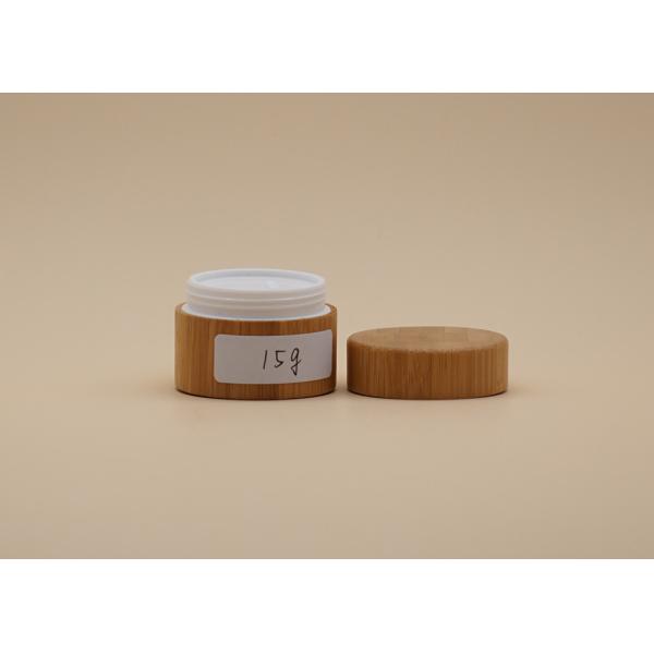 Quality Round Shape Bamboo Cosmetic Containers Plastic Inner Volume 15g 30g for sale