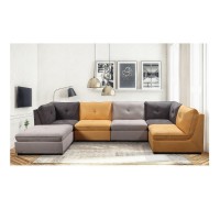 Quality L Shape Modern Modular Sectional Sofa Anti Fading Multicolor for sale