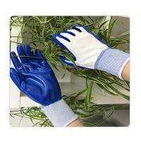 Quality Electromobile And Bicycle Maintenance White Polyester Knit Blue Nitrile Gloves for sale
