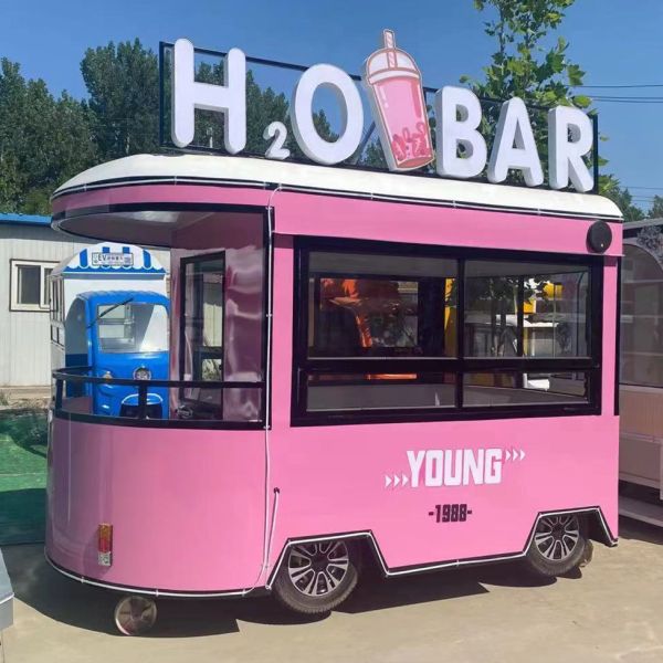 Quality 110v/220v Voltage 2022 Mobile Food Snack Ice Cream Cold Drink Coffee Milky Tea Van Truck Trailer Boutique for sale