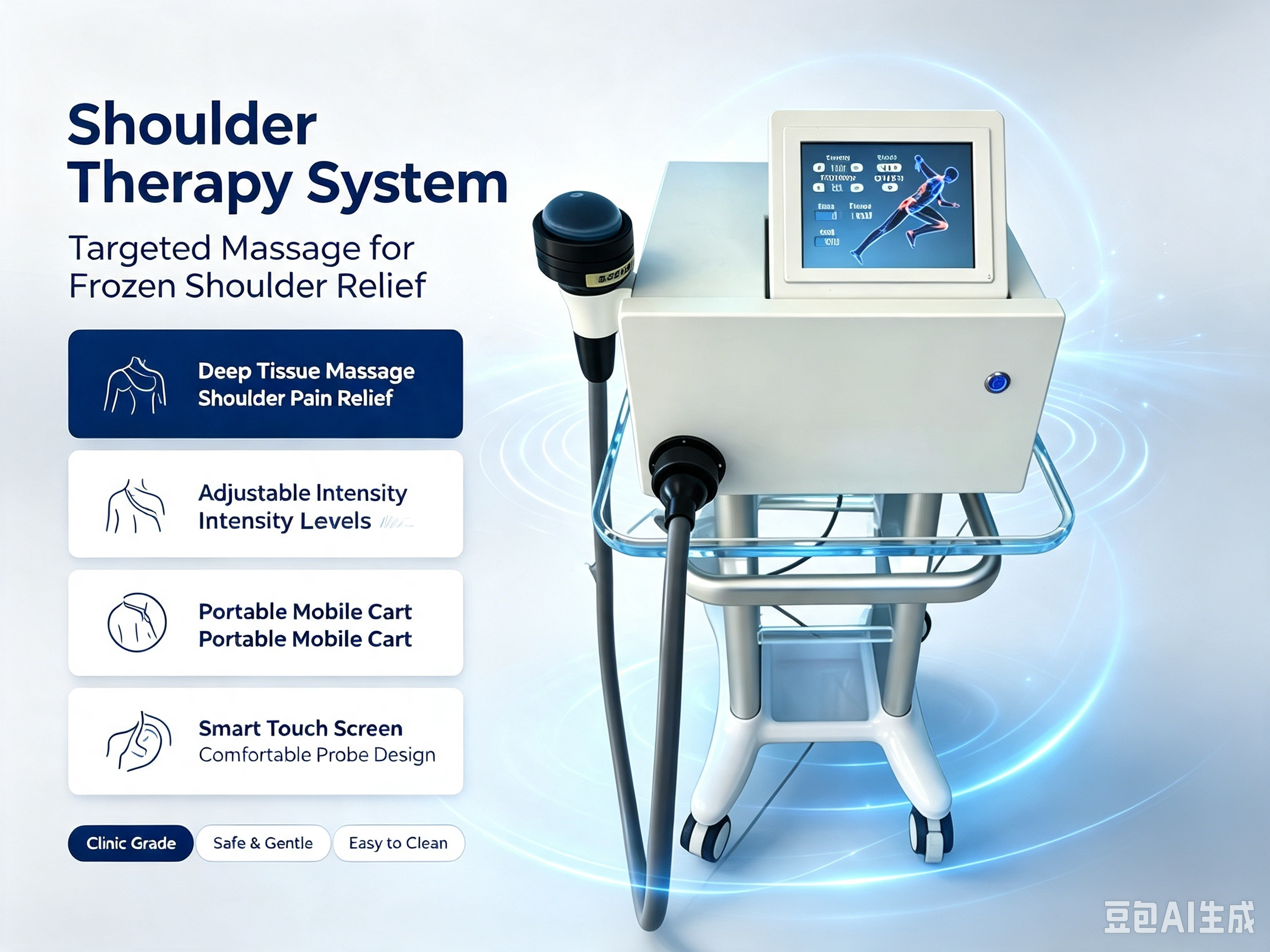 Quality Mobile Shockwave Therapy Machine for Shoulder Periarthritis Pain Relief for sale