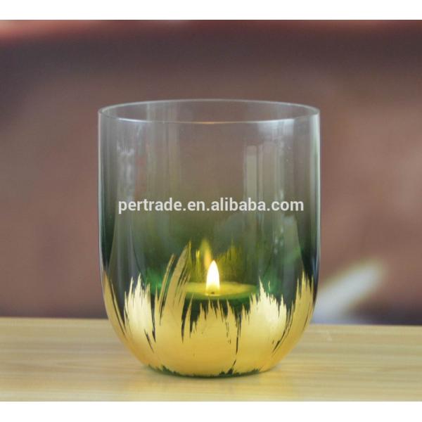 Quality Customize Color U Shape Hand Cutting Decorative Glass Vase for sale