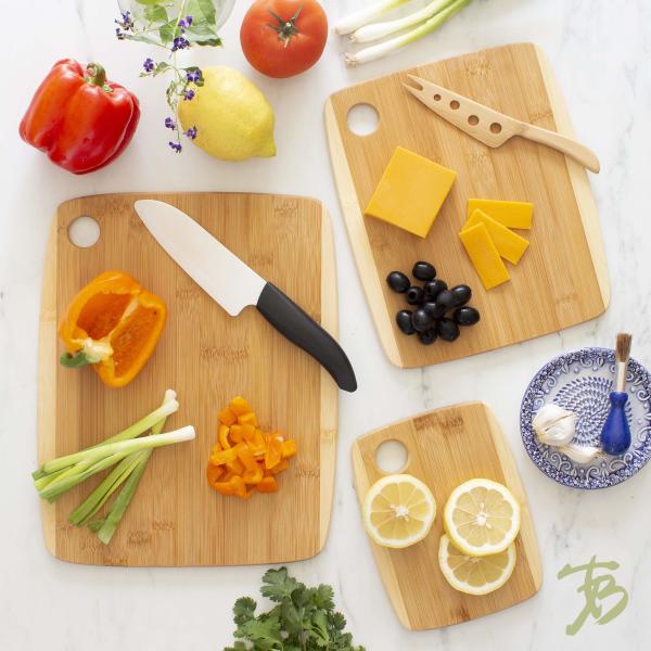 Quality Household wood cutting board with holes hanging 3PCS Set for sale