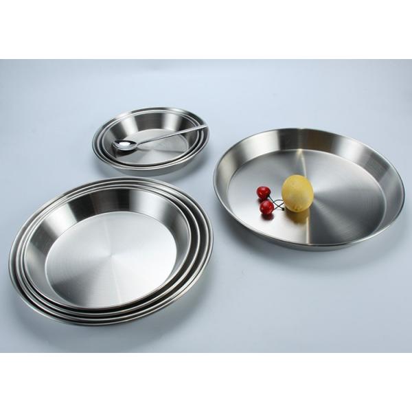 Quality Silver Plated 20cm 34cm Stainless Steel Camping Plates Set for sale