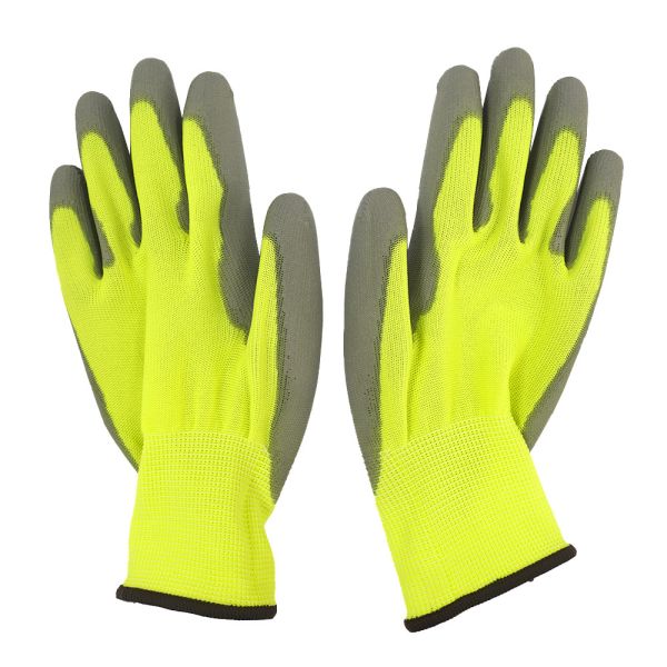 Quality Green Polyester Garden Work Gloves Comfortable Breathable Protective Gloves for sale