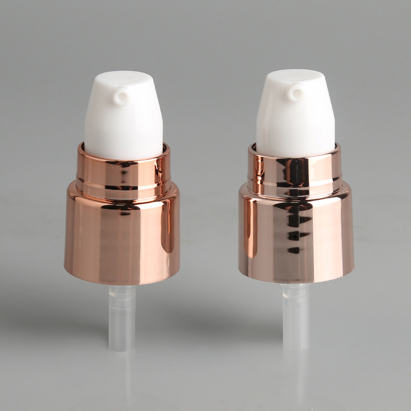 20mm 24mm Plastic Cream Pump Treatment Pump Gold UV with PP Over Cap