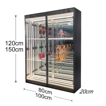 Quality Eye-Catching High Brightness LED Light Glass Display Case for Wine and Beer for sale