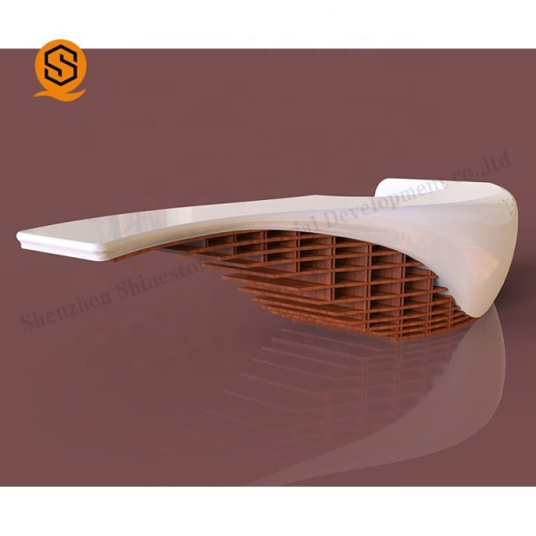 Quality Antipollution Airport Reception Desk Acrylic Solid Surface Material for sale