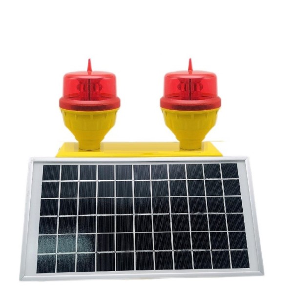 Quality Solar Powered Double Aviation Obstruction Light with Extended LED Life >100,000 Hours 360° Horizontal Output and ≥32.5cd Intensity for sale