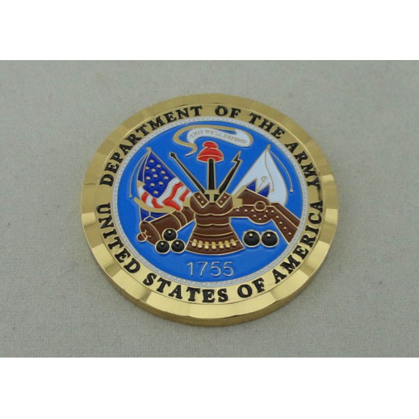 Quality Brass Die Stamped Custom Military Coins Hard Enamel And Diamond for sale